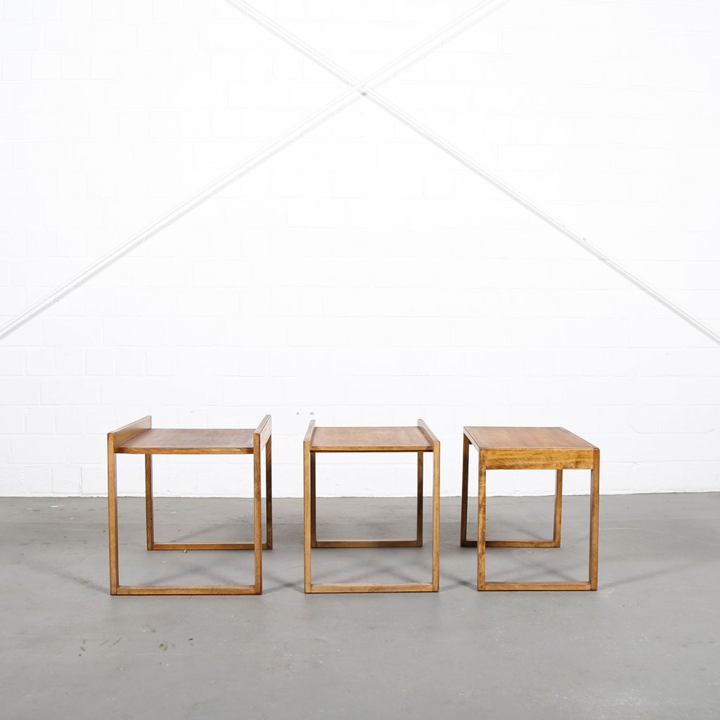 Three Danish Design Oak Nesting Tables by Illum Wikkelsø for CFC ...